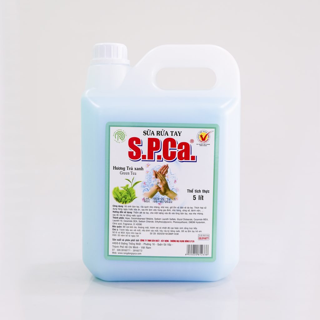 Sữa rửa tay S.P.Ca – Trà Xanh 5 Lít – CÔNG TY RẠNG ĐÔNG S.P.CA